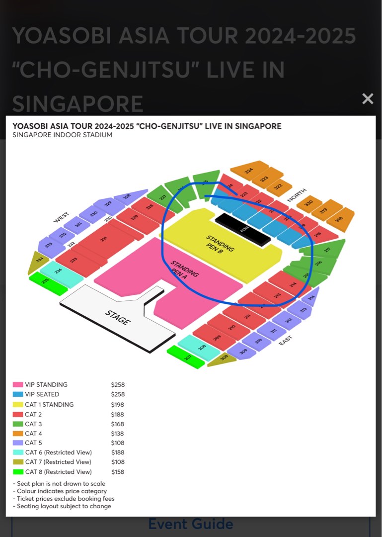Yoasobi Ticket (23 Feb, Sunday) Cat 1 Standing B, Tickets & Vouchers ...