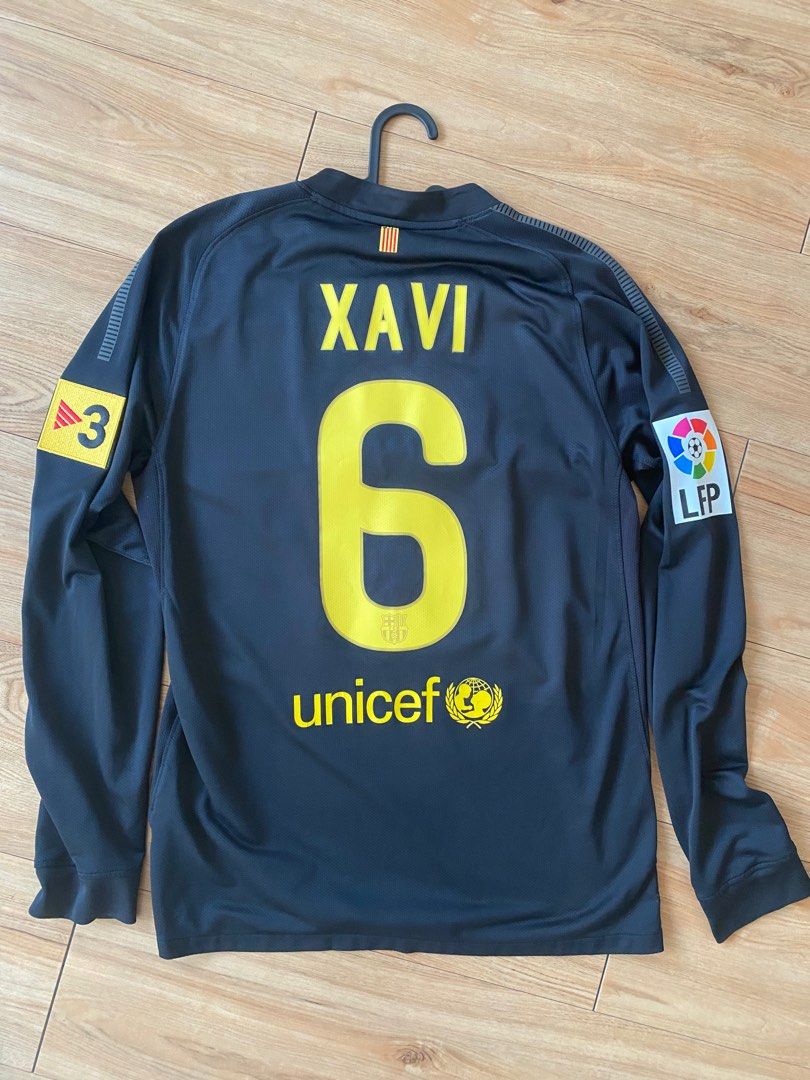 2011/12 Barcelona Rare Long Sleeve Third Kit + LFP Full Patches #6 XAVI ...