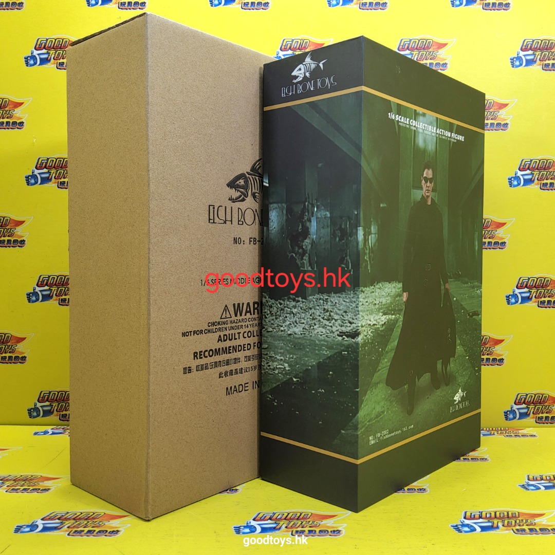 内全新 FISHBONE TOYS FB-Z002 1/6 12吋 HACKER KEANU REEVES MATRIX NEO ...