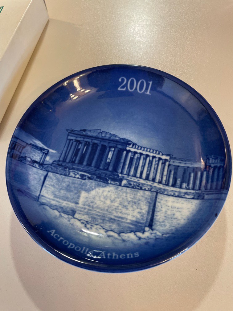 日本製 世界遺產 陶瓷碟 Acropolis, Athens 2001, 傢俬＆家居, 廚具和餐具, 其他廚具和餐具 - Carousell