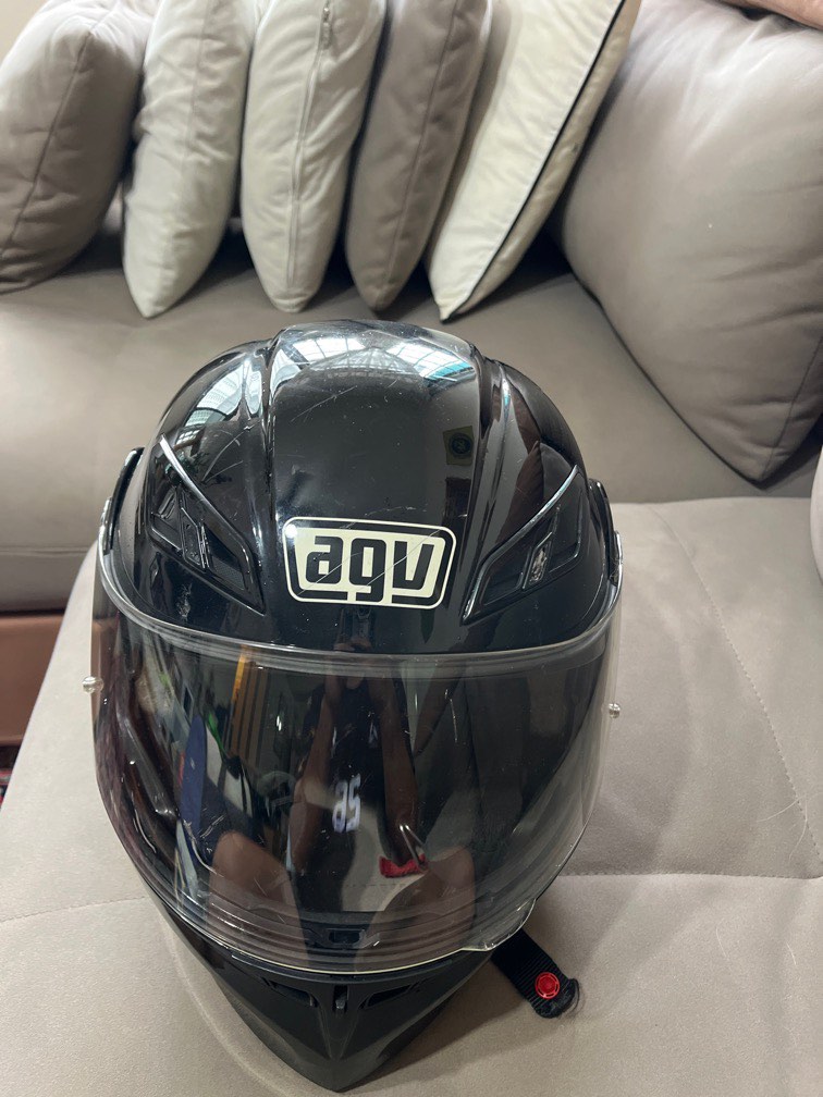 AGV modular helmet black, Motorcycles, Motorcycle Apparel on Carousell