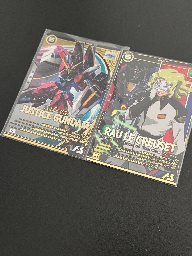ARSENAL BASE Gundam Seed Rau Le Creuset, Justice Gundam Cards Arcade ...