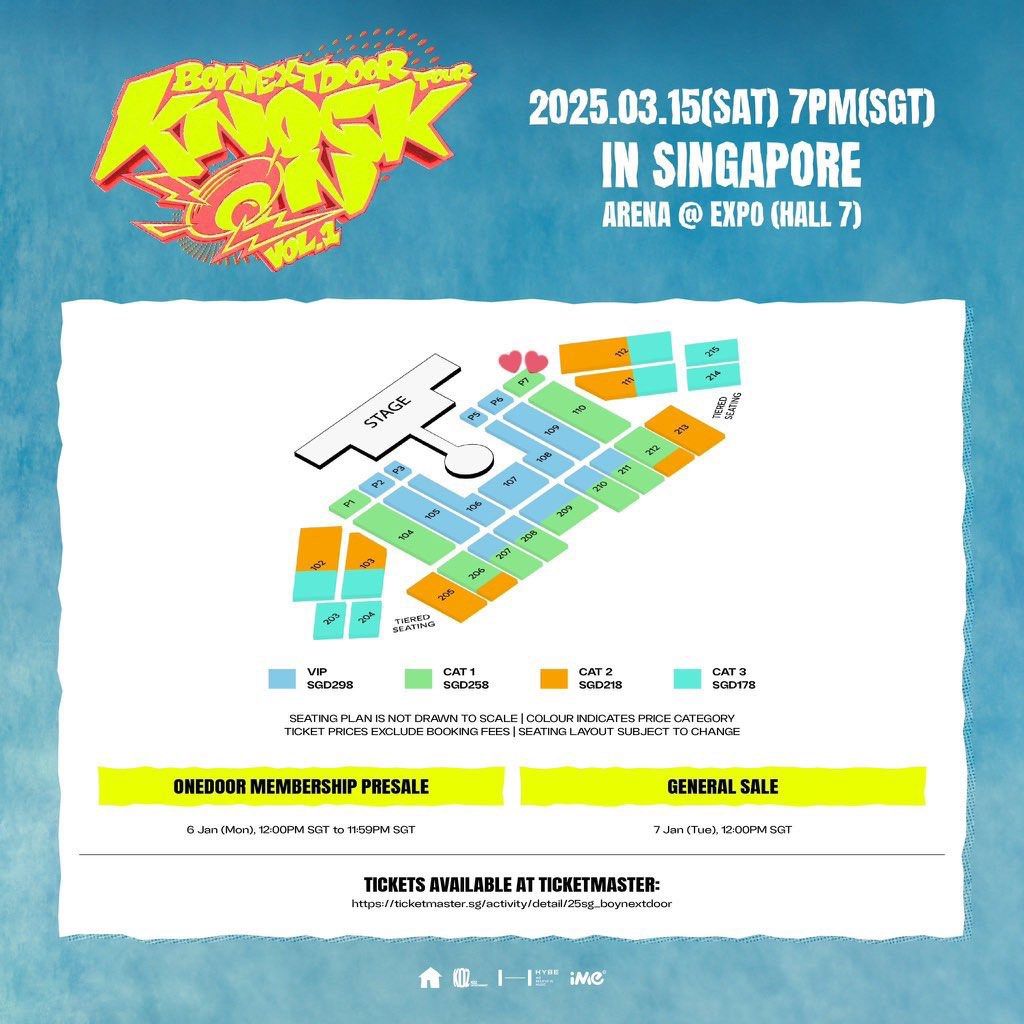 2 TIX - BOYNEXTDOOR KNOCK ON Vol.2 World Tour Concert in Singapore ...