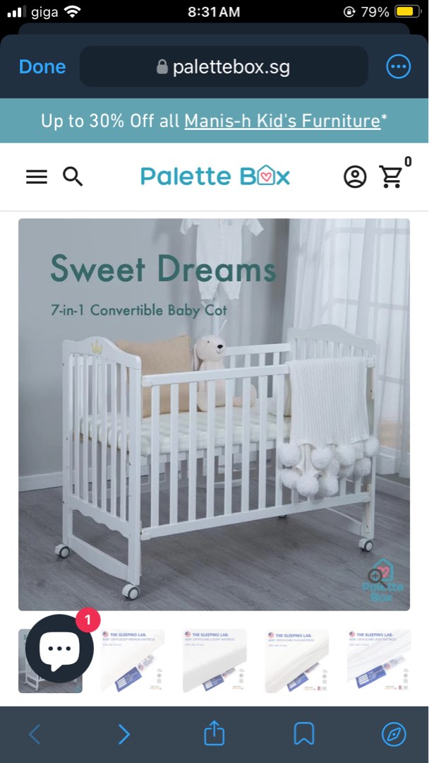 Brand New Palette Box Sweet Dreams 7-in-1 Convertible Baby Cot, Babies & Kids, Baby Nursery ...