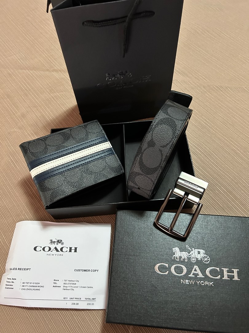 Coach wallet and belt for men, Men's Fashion, Watches & Accessories ...