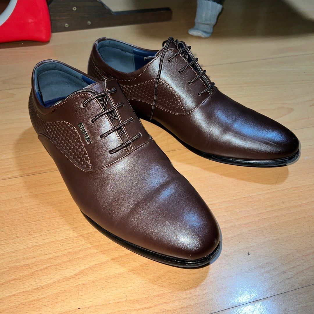 EU41 Coffee Brown Formal Men's Office Leather Shoes, Men's Fashion ...