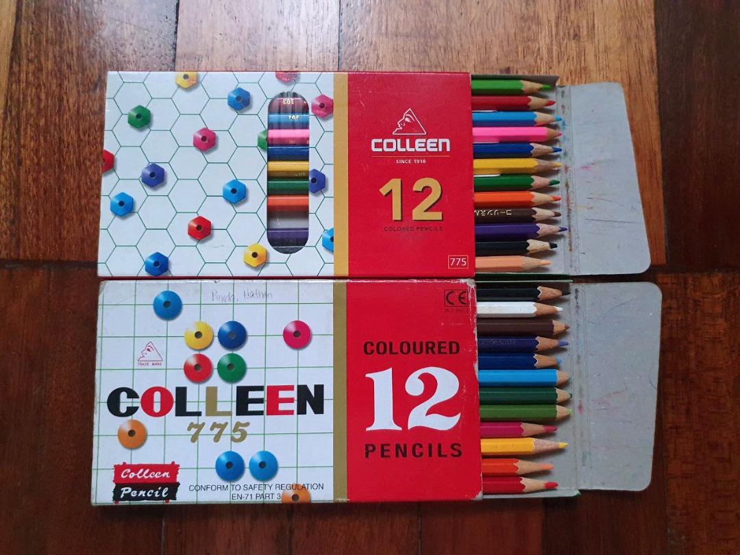 COLLEEN Colored Pencils 12 Colors, Hobbies & Toys, Stationary & Craft ...