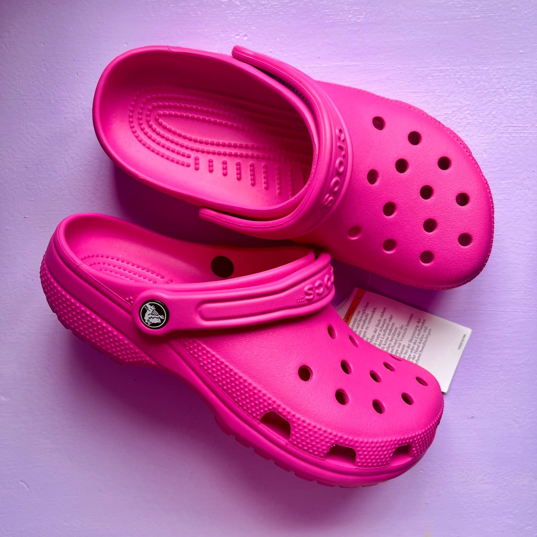 Crocs Classic in Fuschia Pink, Women's Fashion, Footwear, Slippers and ...