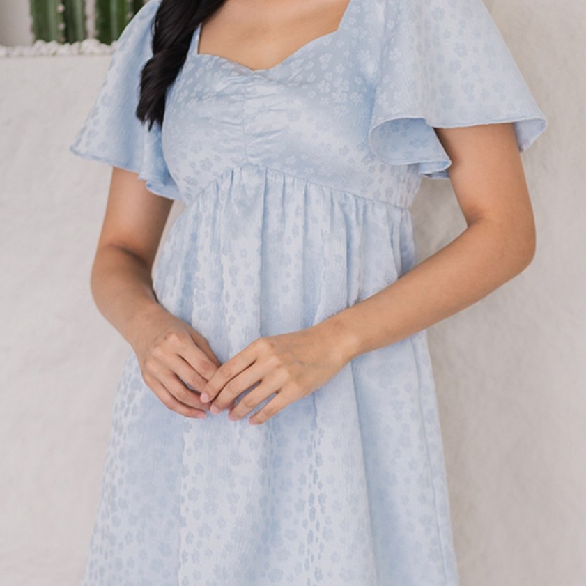 [Dearlyla] Angela Flutter Sleeve Babydoll Romper Dress, Women's Fashion ...