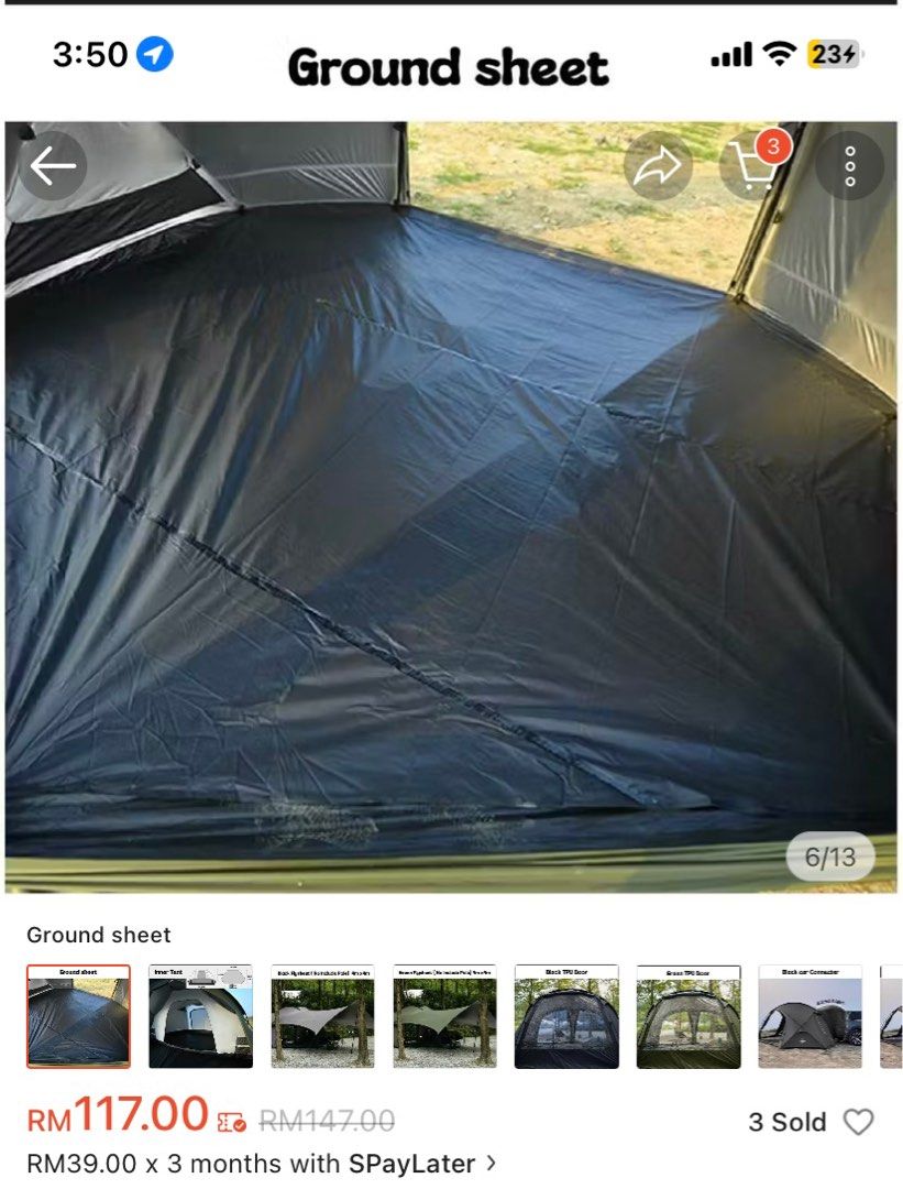 Defthike Helmet Tent, Sports Equipment, Hiking & Camping on Carousell