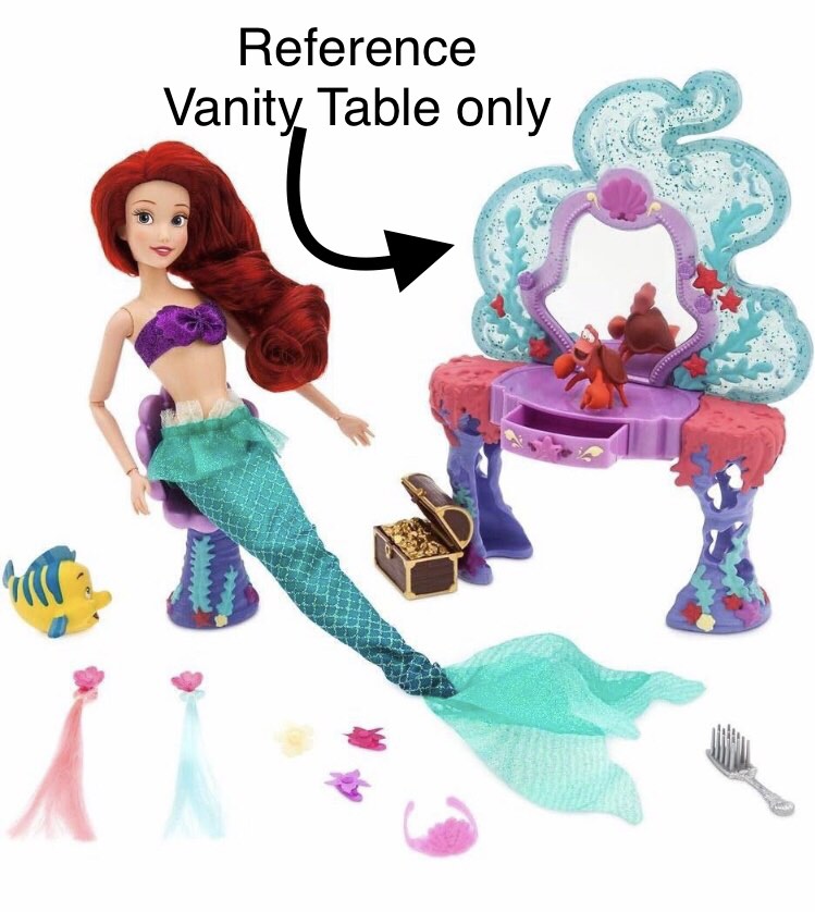 Disney Little Mermaid Ariel Vanity Table 10 inches tall, Hobbies & Toys ...