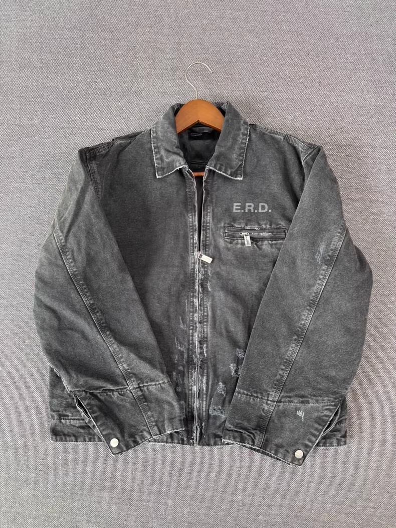 Enfants Riches Deprimes (ERD) Distressed Washed Detroit Jacket Black ...