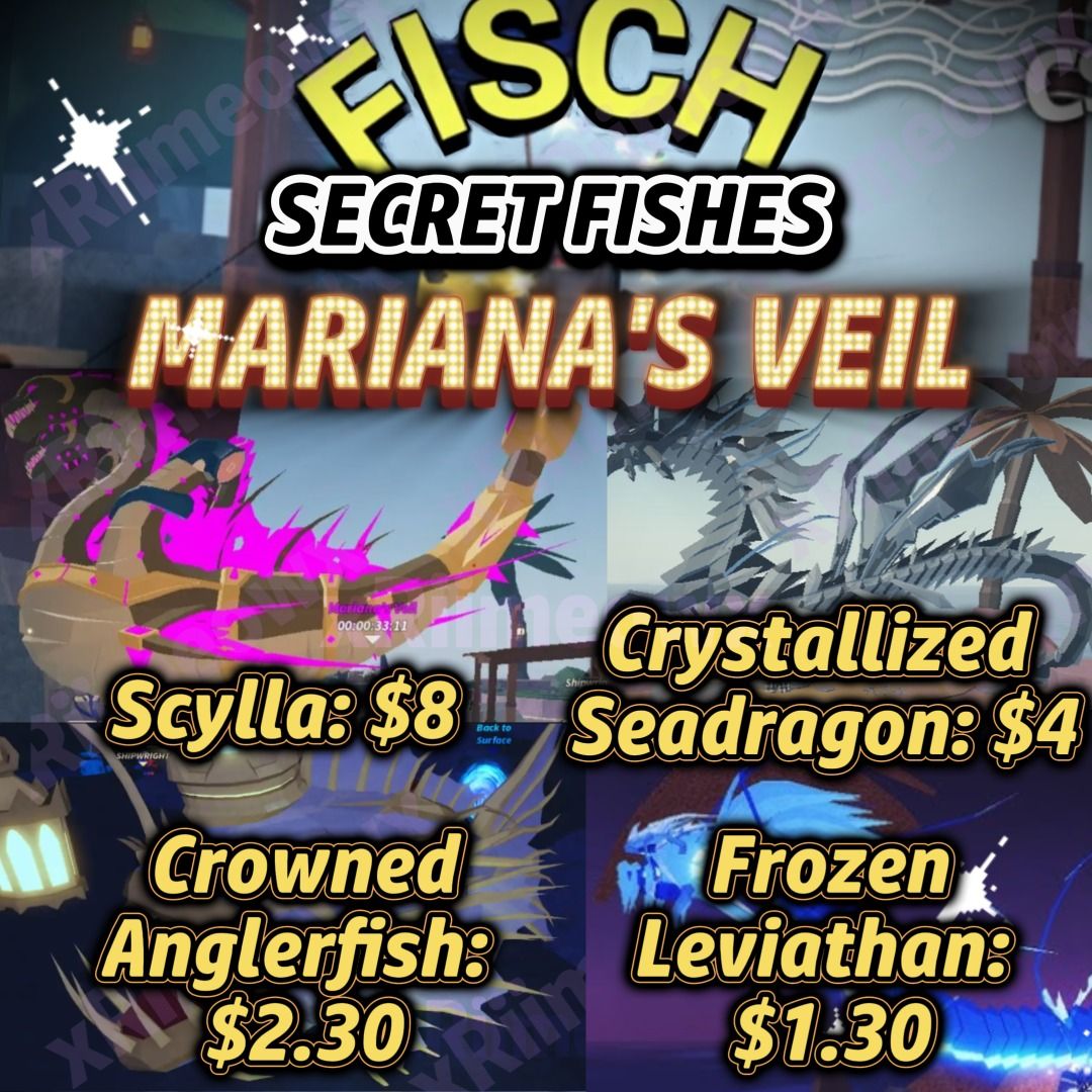 [FISCH] Roblox Fisch Secret Fishes Mariana's Veil LATEST UPDATE, Video ...