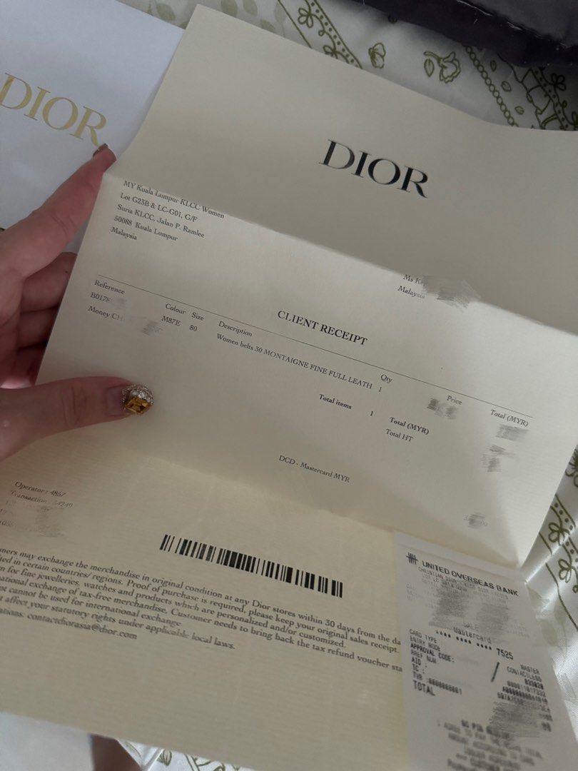 [FULL SET RECEIPT BOX] Christian Dior 30 Montaigne Reversible Belt ...