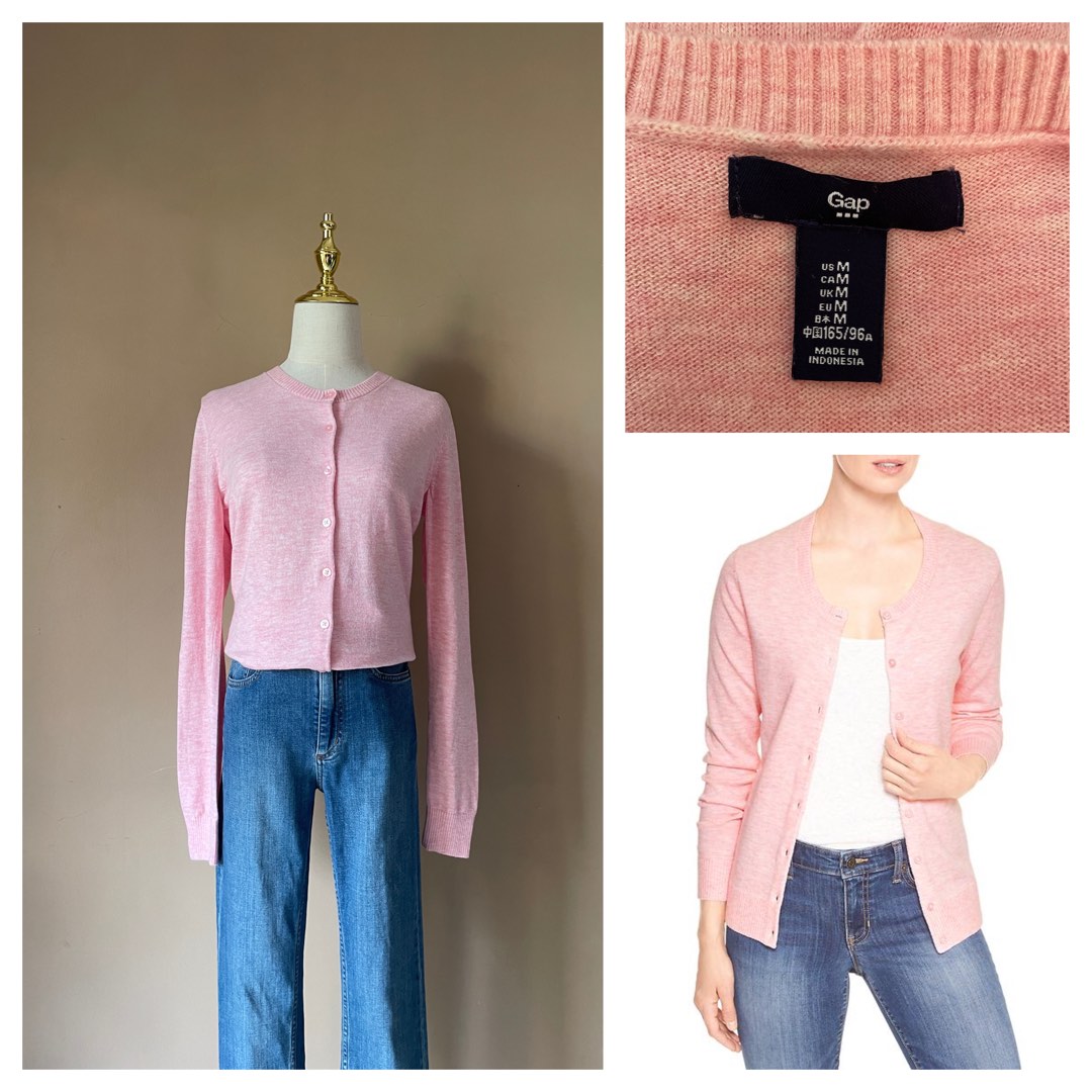 GAP Crew Neck Cardigan, Women's Fashion, Coats, Jackets and Outerwear ...