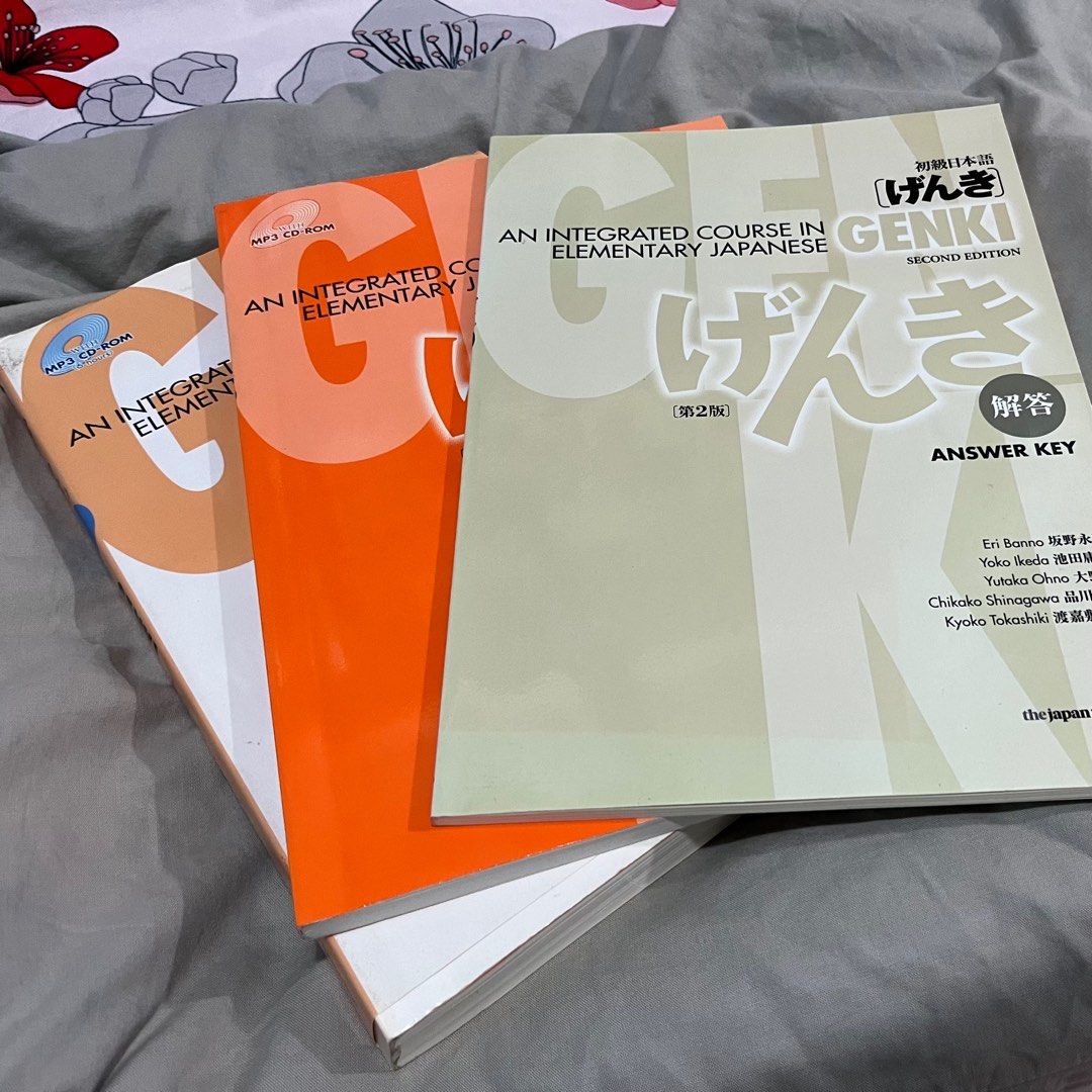 genki 2nd edition textbook + workbook + answer key (learn japanese set ...