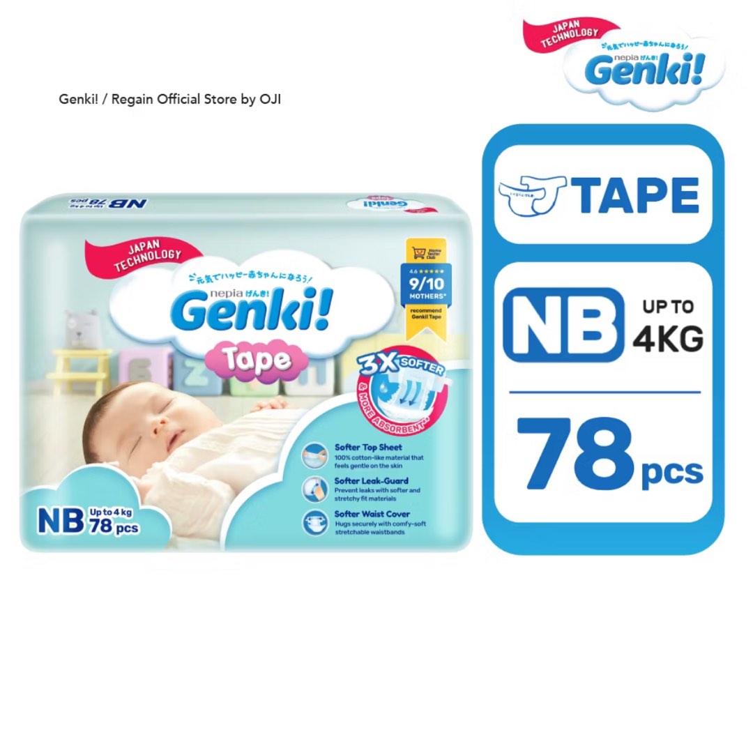 Genki Pampers, Tape, NB, Babies & Kids, Bathing & Changing, Diapers ...