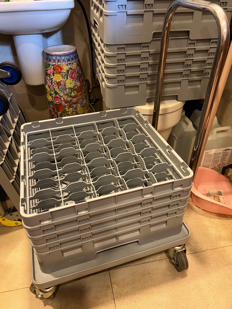 Glass washing rack with trolley, TV & Home Appliances, Kitchen ...