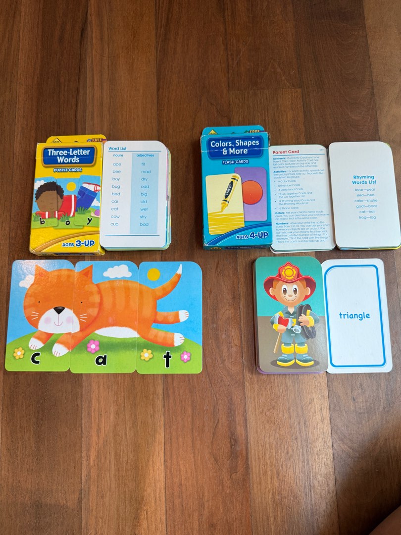 Half price! School zone flash cards for 3 & 4 yo up, Hobbies & Toys ...