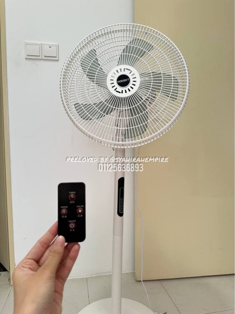 hodekt stand fan with remote, Furniture & Home Living, Lighting & Fans ...