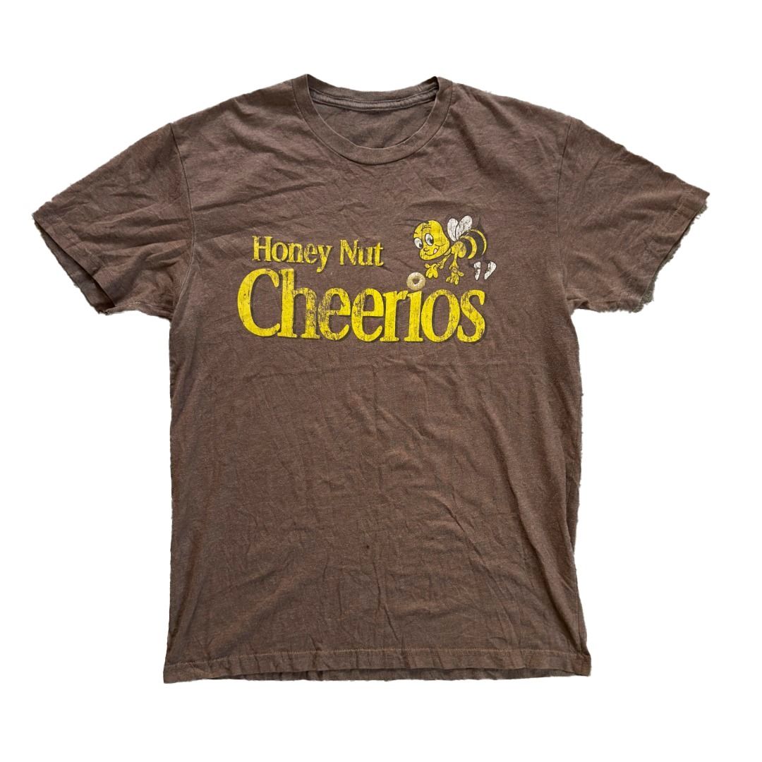 Honey nut Cheerios Cereal Graphic Brown T-shirt, Men's Fashion, Tops ...