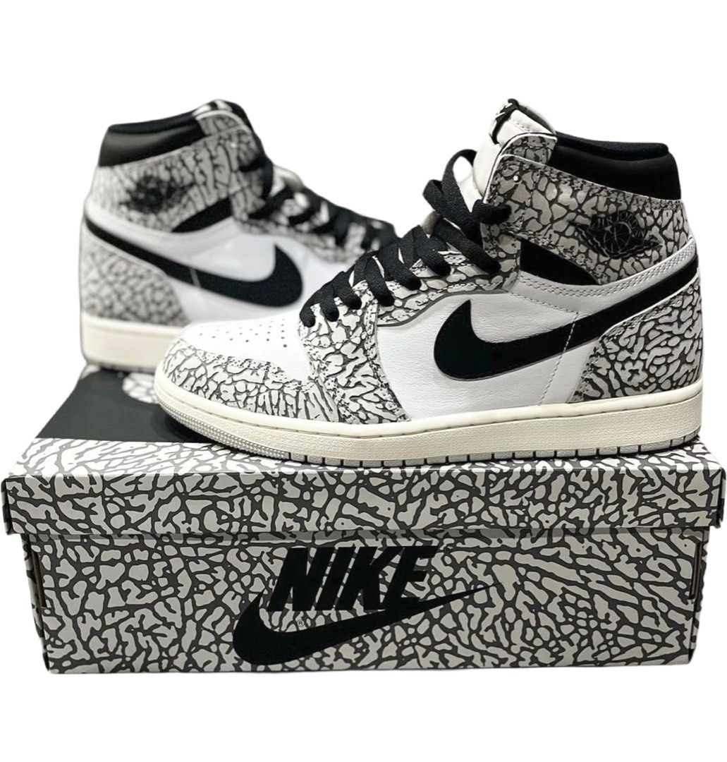 Kasut Nike Air Jordan 1 High OG 'White Cement' (New), Men's Fashion ...