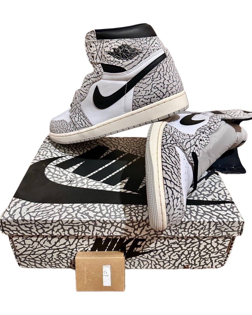 Kasut Nike Air Jordan 1 High OG 'White Cement' (New), Men's Fashion ...