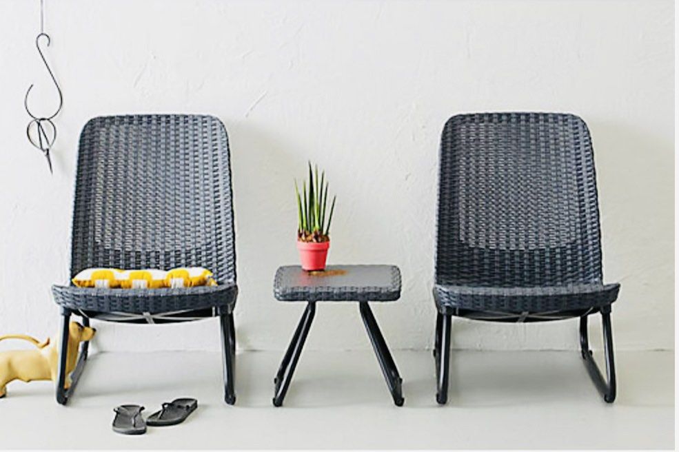 Keter Rio Outdoor Furniture Set (Balcony / Patio) rattan style Table ...
