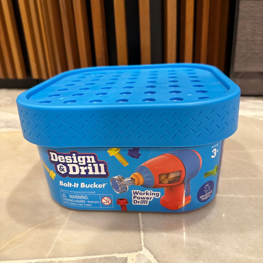 Learning Resources Design & Drill Bolt-It Bucket by Educational Insights- STEM Building Toy ...