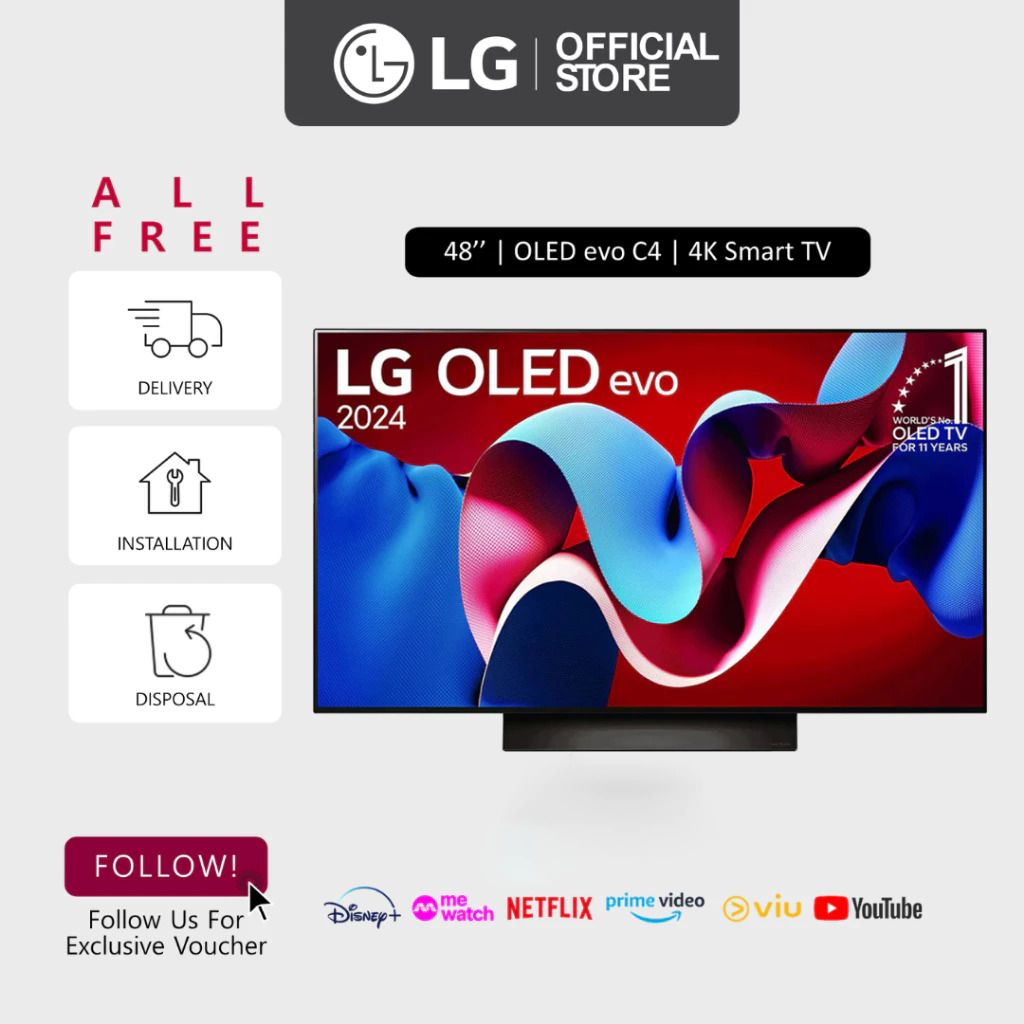 LG OLED48C4PSA 48" OLED evo AI C4 4K Smart TV | A8 AI Processor 4K ...