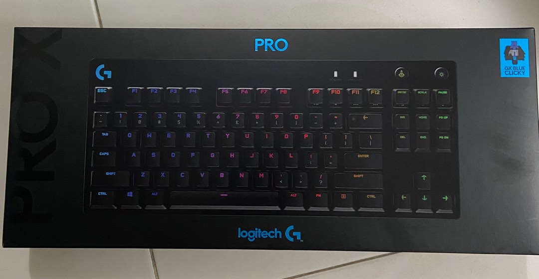 Logitech GX Blue Clicky Pro X Gaming keyboard, Computers & Tech, Parts ...