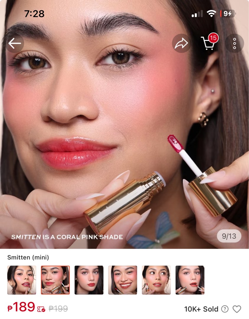 Lucky Beauty Mini Dewy Lip Stain in Smitten, Beauty & Personal Care ...