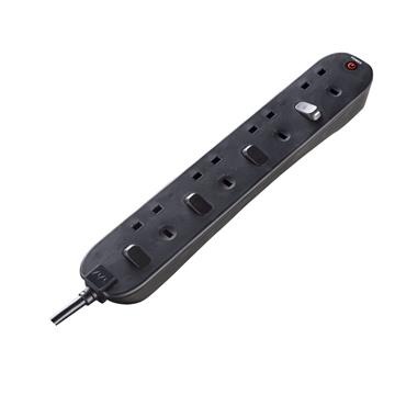 Master Plug extension sockets power strip SWSRG42NB Black, TV & Home ...