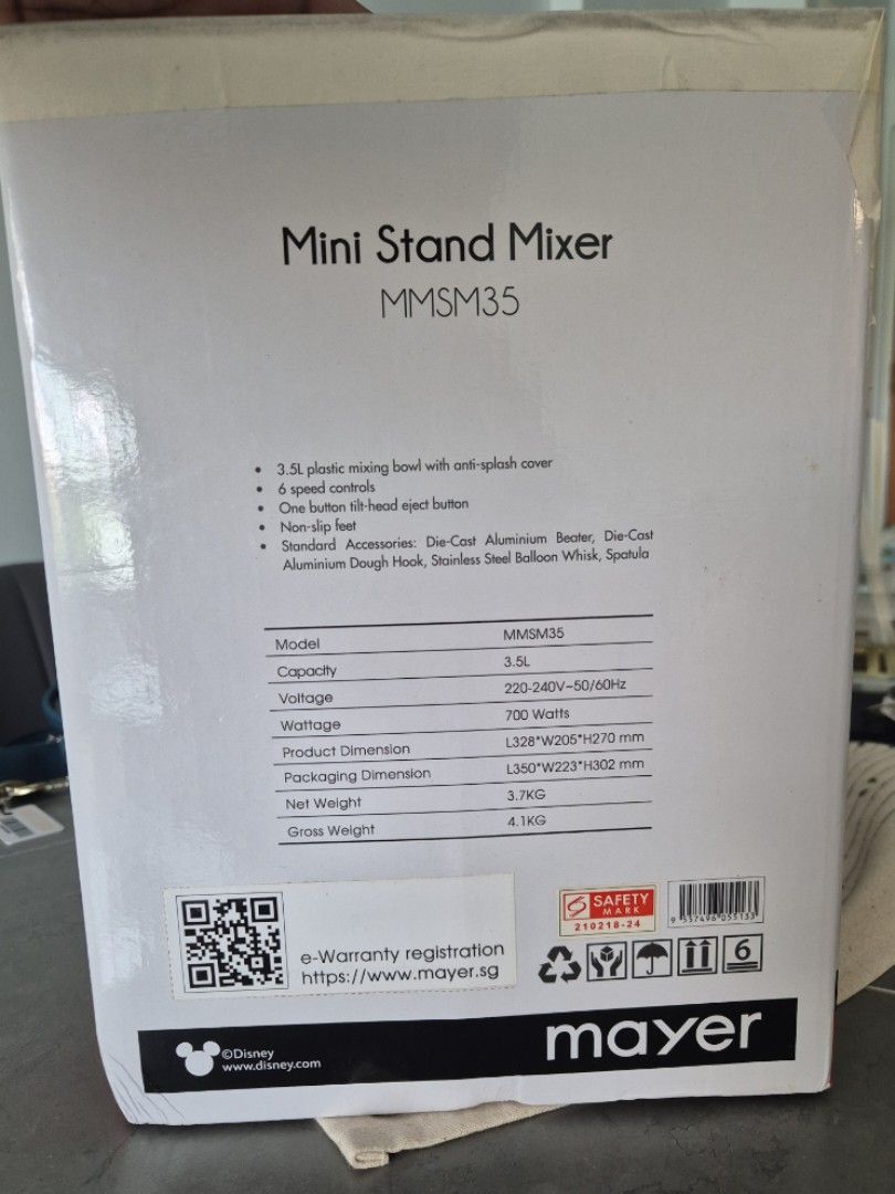 Mayer MMSM35 Disney x Mayer Mini Stand Mixer. 3.5L Capacity. 6 Speed ...
