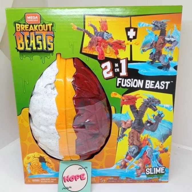 Mega Construx Breakout Beasts 2in1 Fusion Beast Figure & Slime Pack ...
