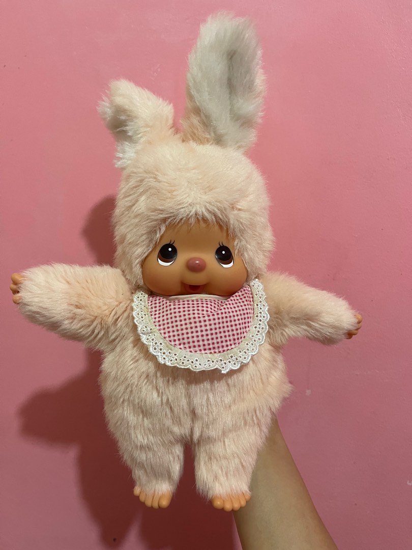 Monchichi Seliguchi pink chimutan plush hand puppet, Hobbies & Toys ...