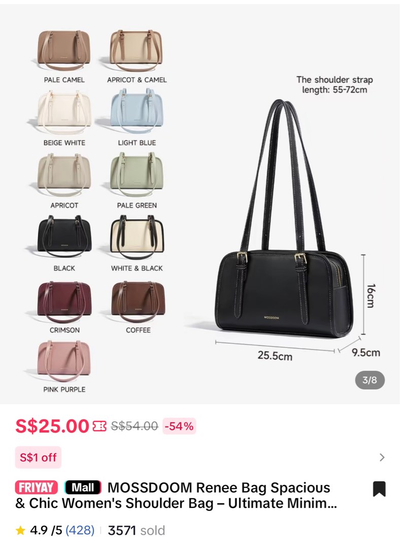 Mossdoom Renee Bag in Apricot and Camel, Women's Fashion, Bags ...