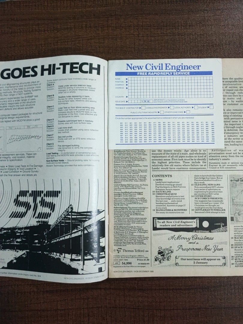 New Civil Engineer 1985, Hobbies & Toys, Books & Magazines, Magazines ...