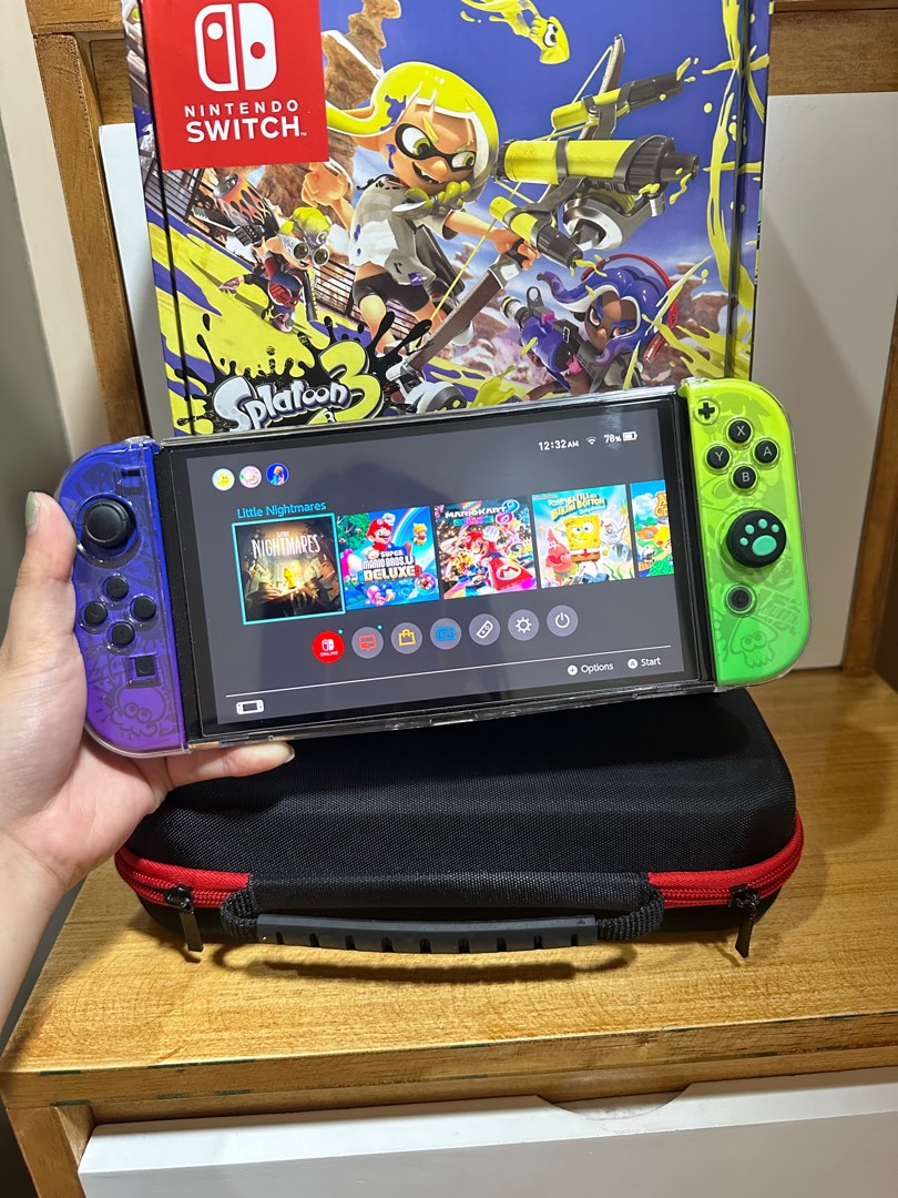Nintendo Switch OLED Splatoon Edition, Video Gaming, Video Game ...