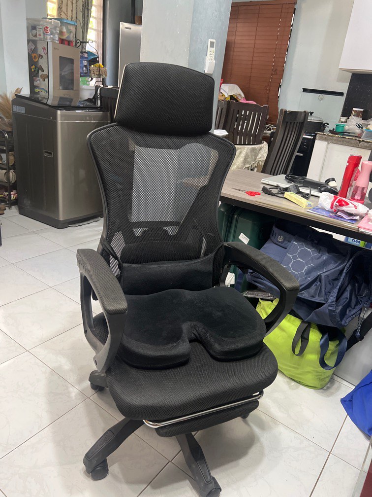 Office Chair with recliner and foot rest, Furniture & Home Living ...