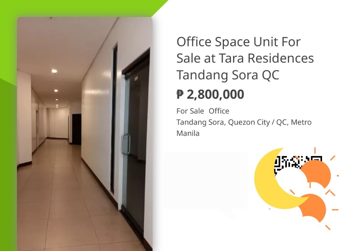 Office Space Unit for Sale at Tara Residences Tandang Sora, QC ...