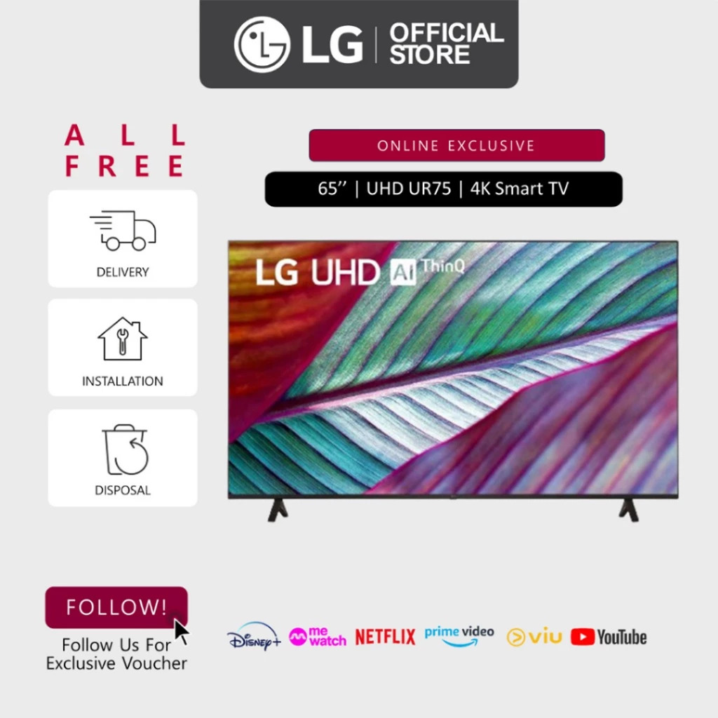 [Online Exclusive] LG 65UR7550PSC 65" UHD TV UR75 4K Smart TV| A5 Gen6 ...