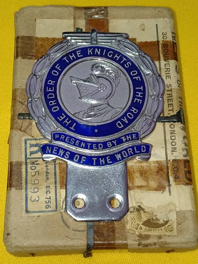 ORDER OF THE KNIGHTS BADGE RARE. VINTAGE CAR BIKE VESPA LAMBRETTA ...