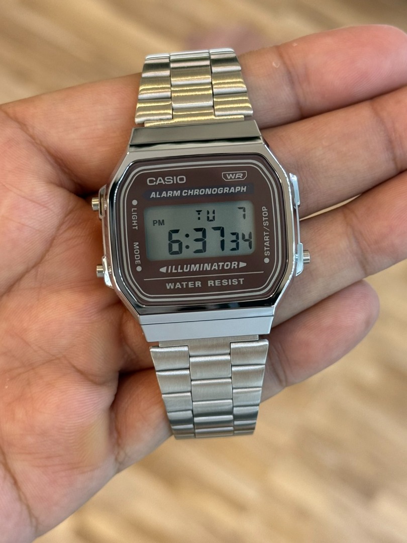 ORIGINAL CASIO Digital Brown Dial Vintage Unisex Watch A168WA-5A ...
