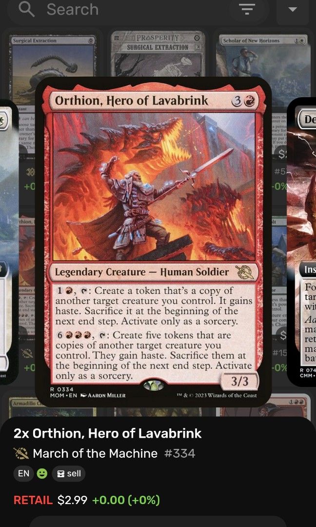 Orthion, hero of lavabrink mom mtg magic the gathering, Hobbies & Toys ...