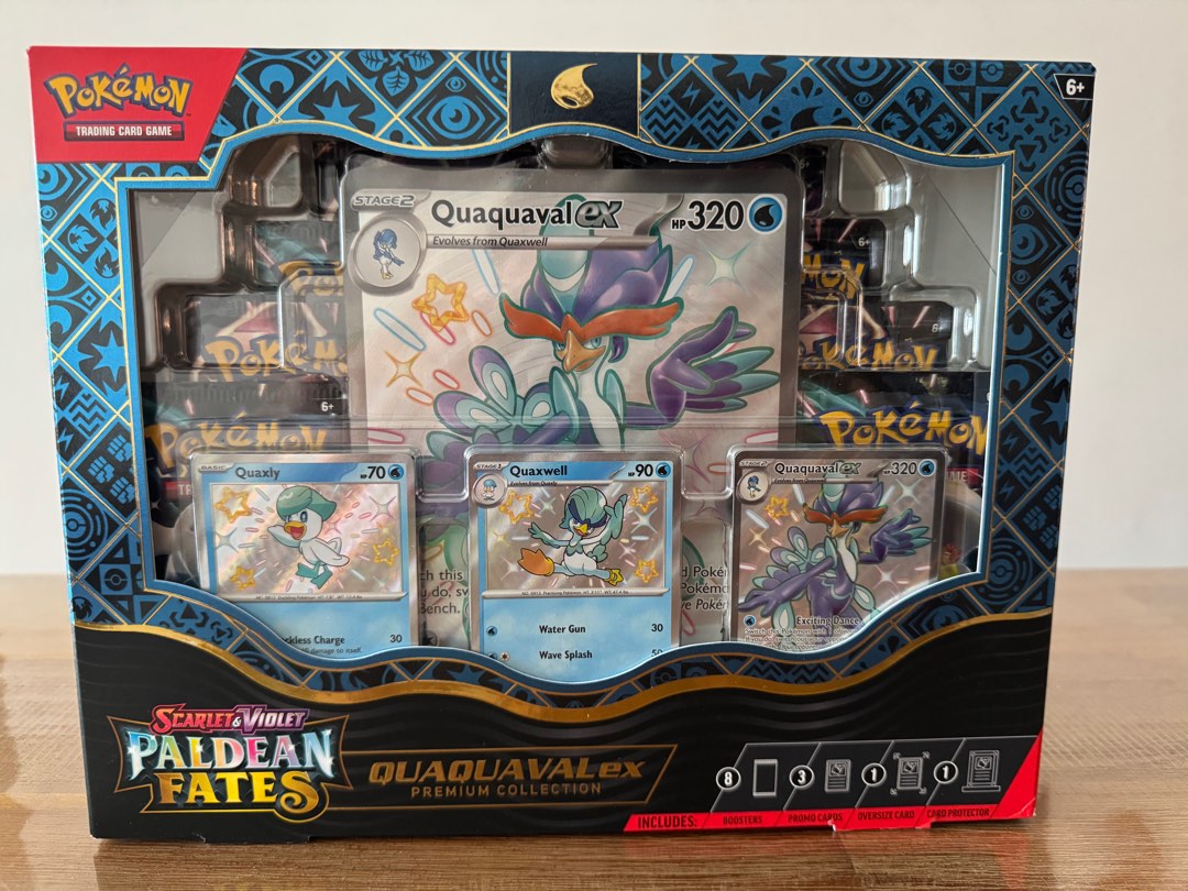 Paldean Fates Quaquaval Ex Premium Collection Box Pokemon, Hobbies ...