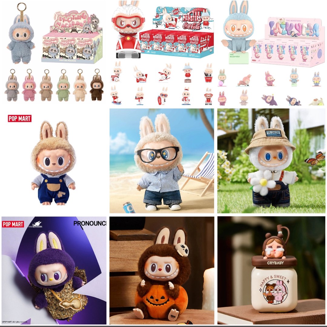 popmart | labubu, angel in the clouds, zimomo, dimoo, crybaby etc ...