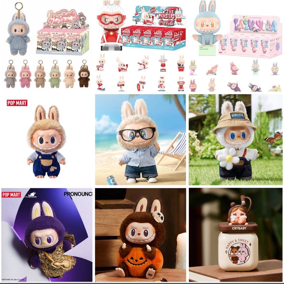 popmart | labubu, angel in the clouds, zimomo, dimoo, crybaby etc ...