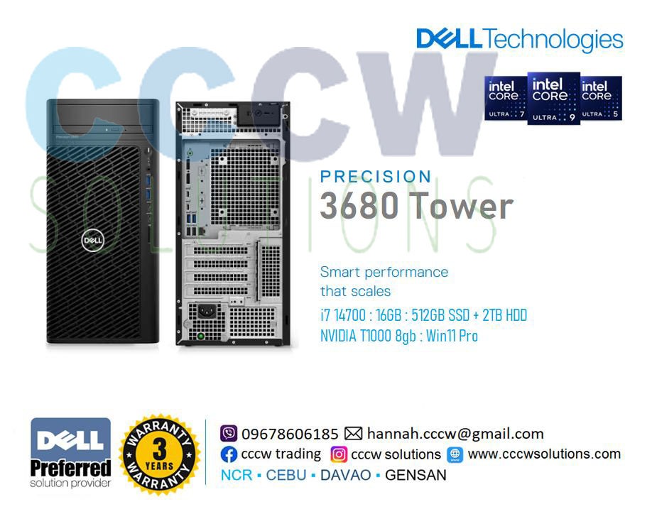 Precision 3680 Tower Workstation i7 14700 / 16GB / 512GB SSD + 2TB HDD ...