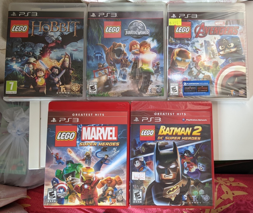 PS3 Lego Game 5隻: Marvel Avengers / Super Heroes / Jurassic / Hobbit ...